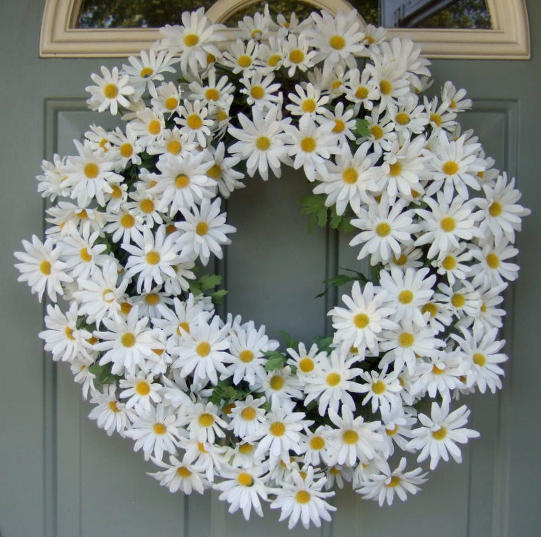 Summer Wreath - Spring Daisy Wreath - Summer Daisy Door Wreath - Etsy