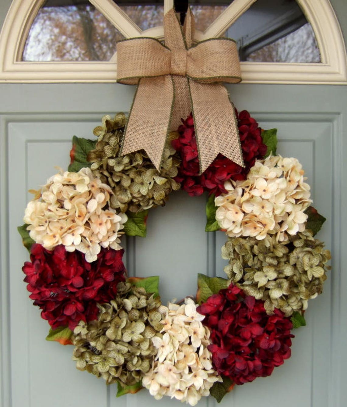 Christmas Wreath Holiday Wreath Christmas Hydrangea Wreath - Etsy
