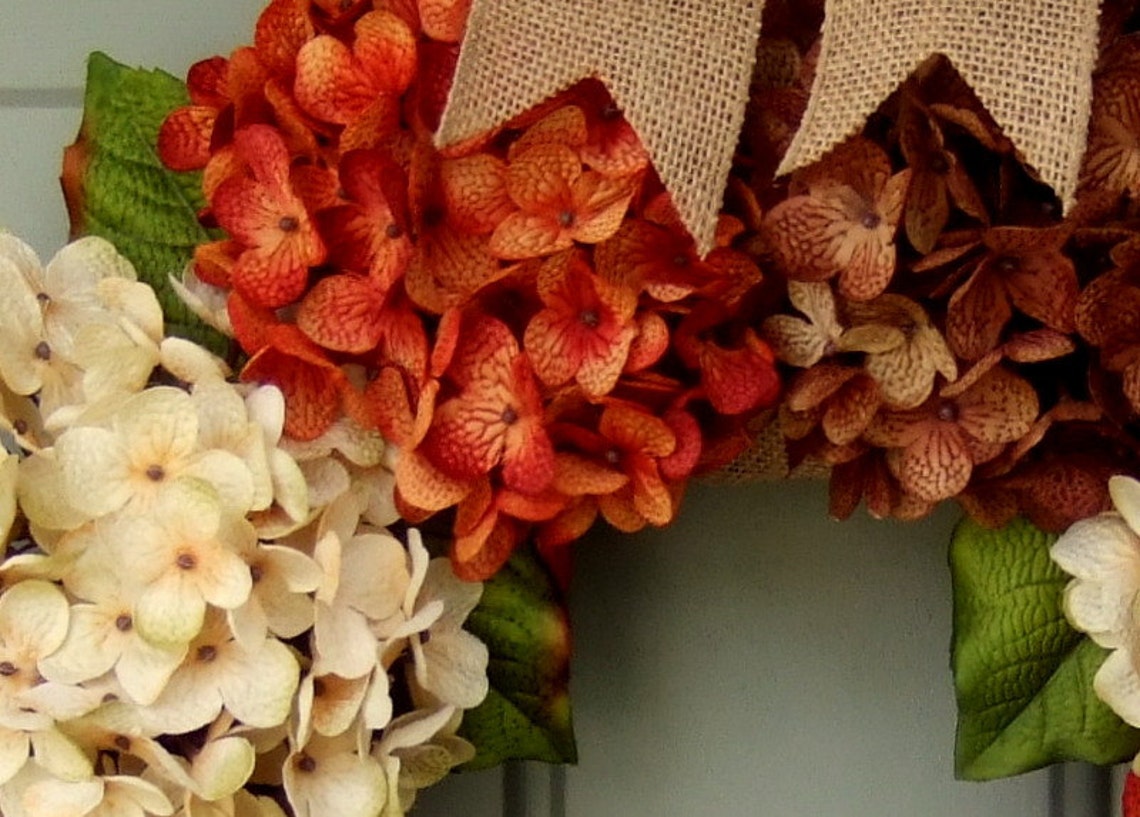 Fall Wreath Fall Hydrangea Wreath Fall Hydrangea Door - Etsy