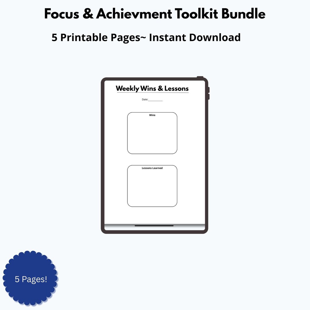Goal Planner Printable – Focus Planner for Goal Tracking, Productivity ...