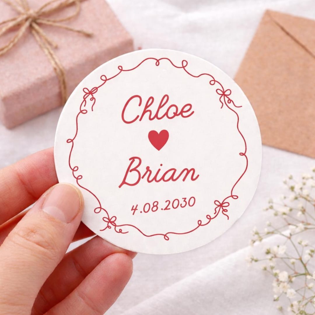 Custom Wedding Stickers – Personalized Couple Name Labels - Etsy