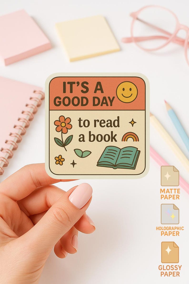 Retro Book Lover Sticker - Reading Quote Vinyl Decal - Etsy