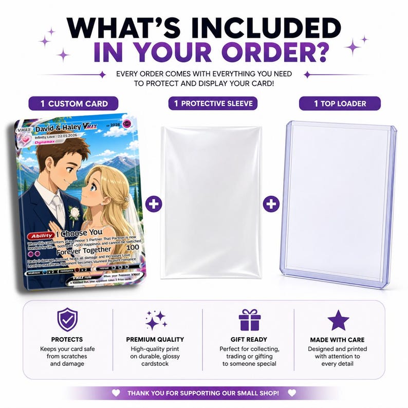 Custom Couple Poke Style Card – Holographic & Glossy Finish - Etsy Canada