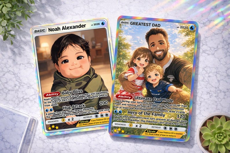 Custom Couple Poke Style Card – Holographic & Glossy Finish - Etsy Canada