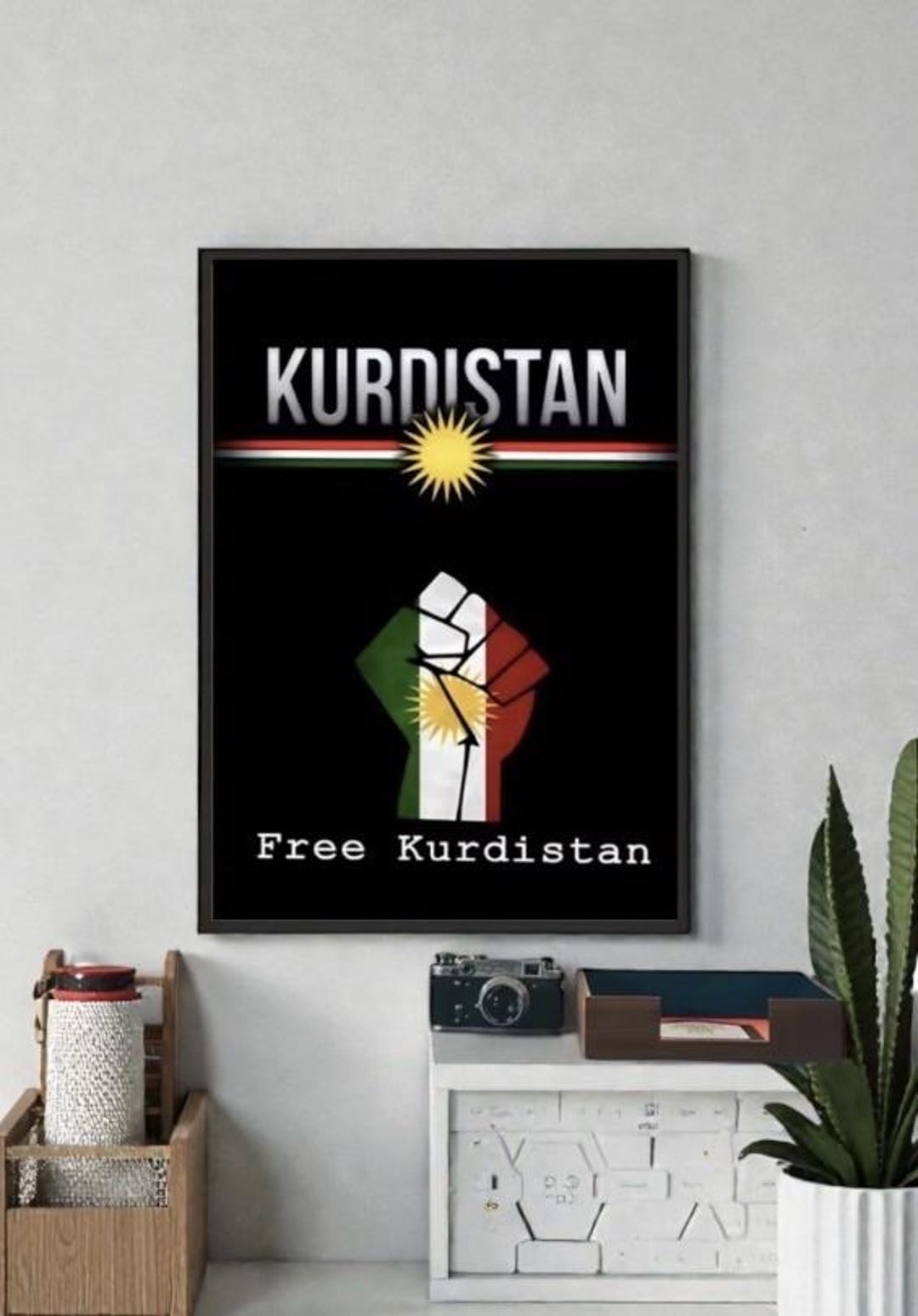 Free Kurdistan Poster – Kurdish Fist Symbol, Freedom & Resistance ...