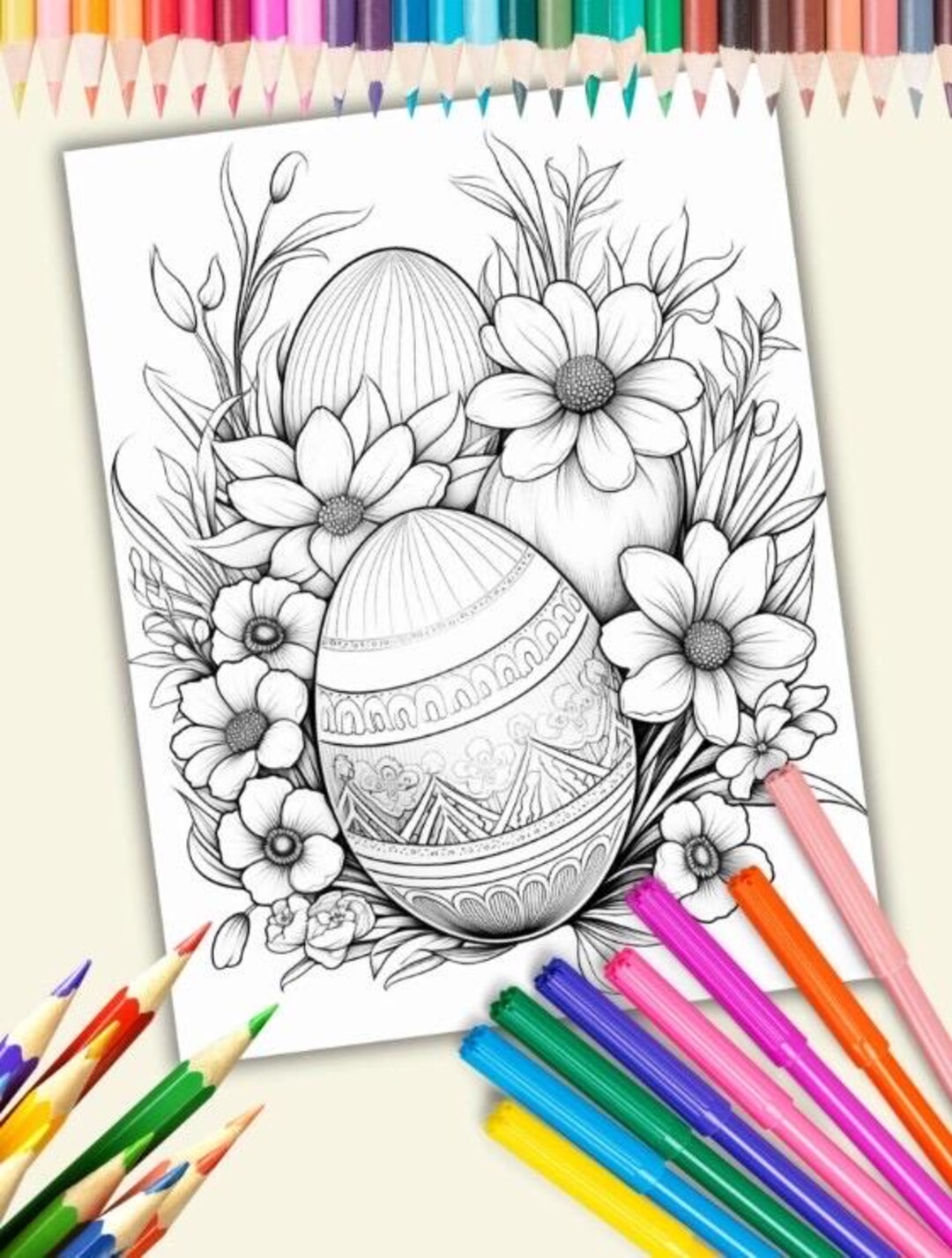 Adult Easter Egg Coloring, Egg Coloring Page, Printable Easter Coloring ...