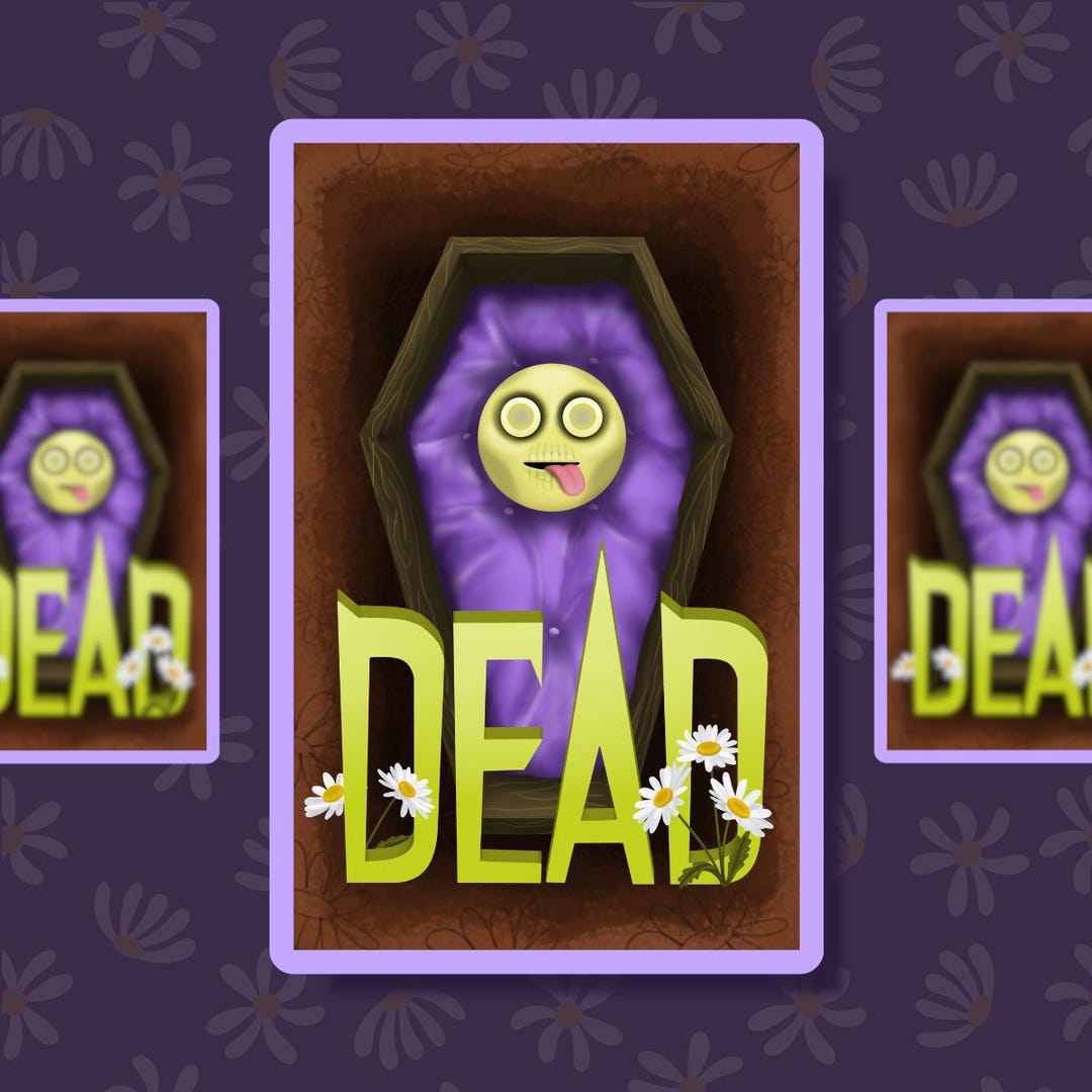 DEAD Emoji Sticker – Funny & Dramatic Emoji Sticker for Every Mood - Etsy