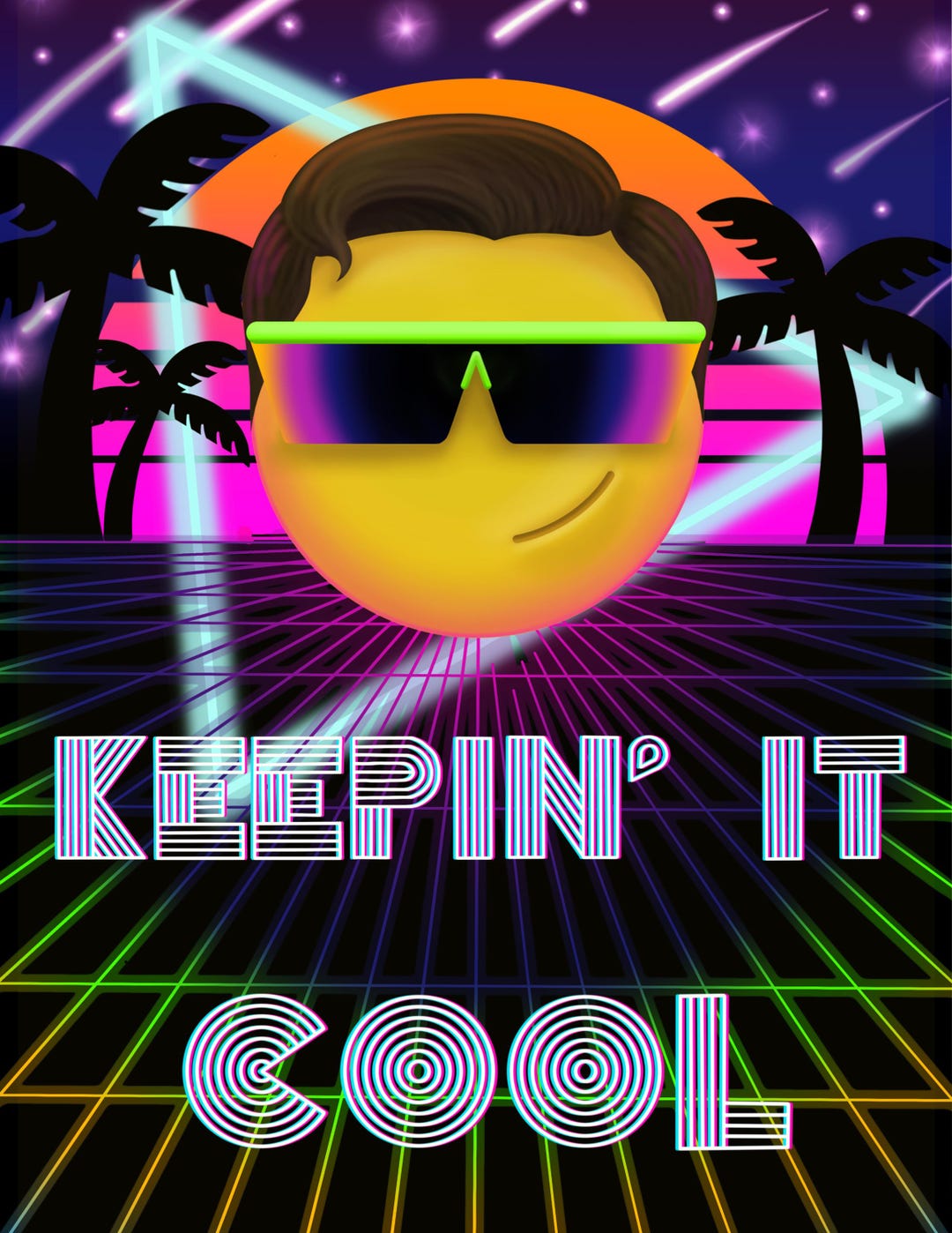 Keepin' It Cool Emoji Wall Art – Chill Vibes Only Printable , Digital ...