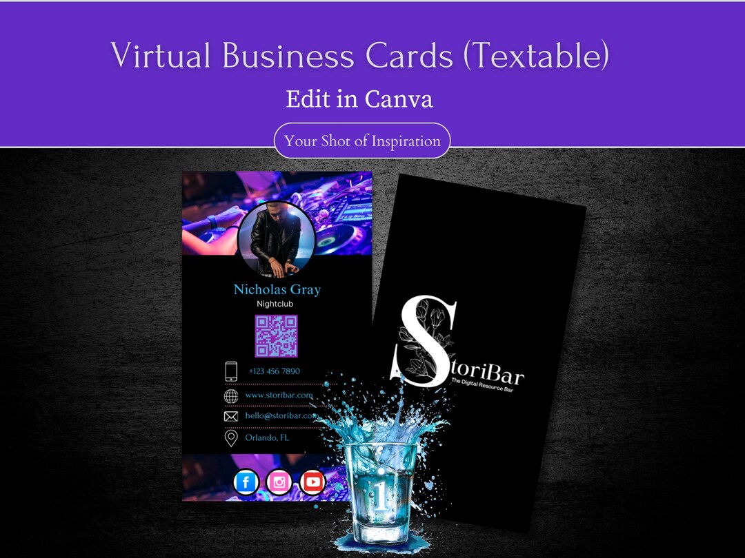 Virtual Business Card (textable & Printable) - Etsy