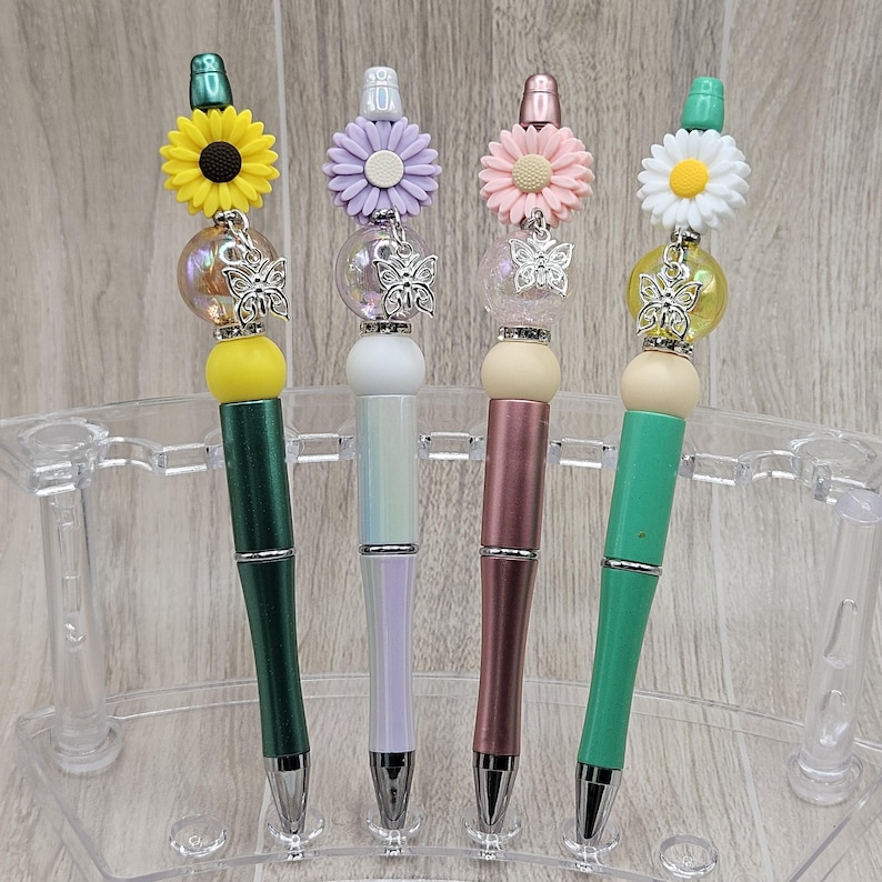 Beaded Pen With Flower | Cute Ballpoint Pen With Butterfly Charm ...