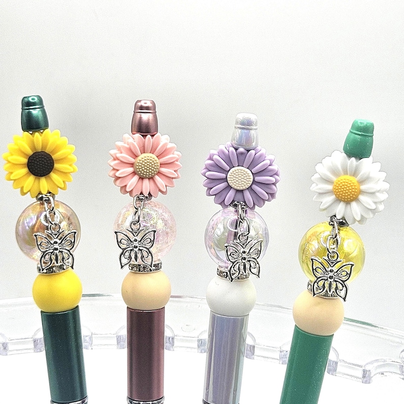 Beaded Pen With Flower | Cute Ballpoint Pen With Butterfly Charm ...