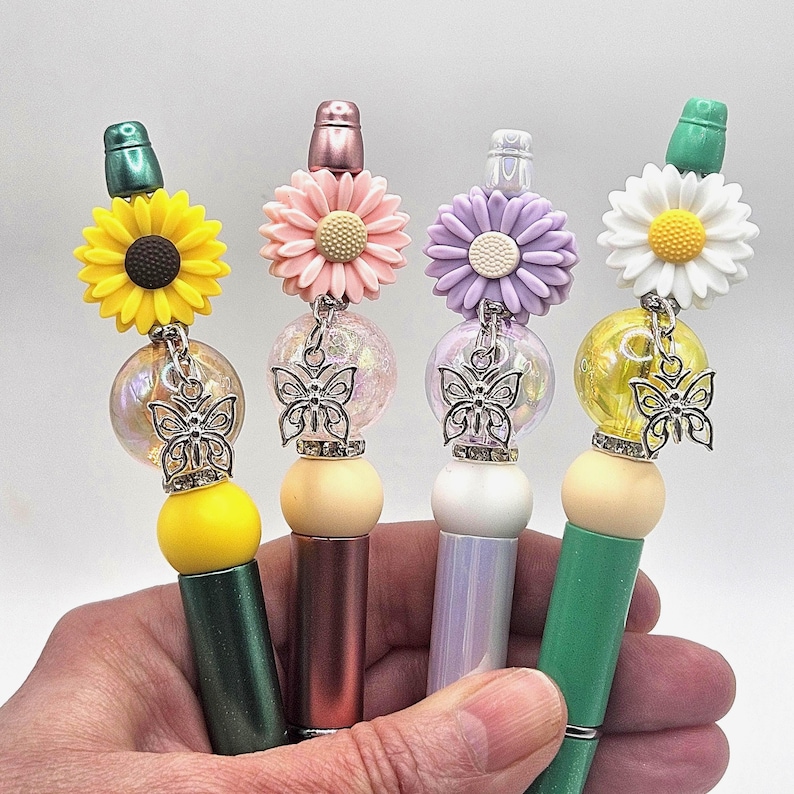 Beaded Pen With Flower | Cute Ballpoint Pen With Butterfly Charm ...