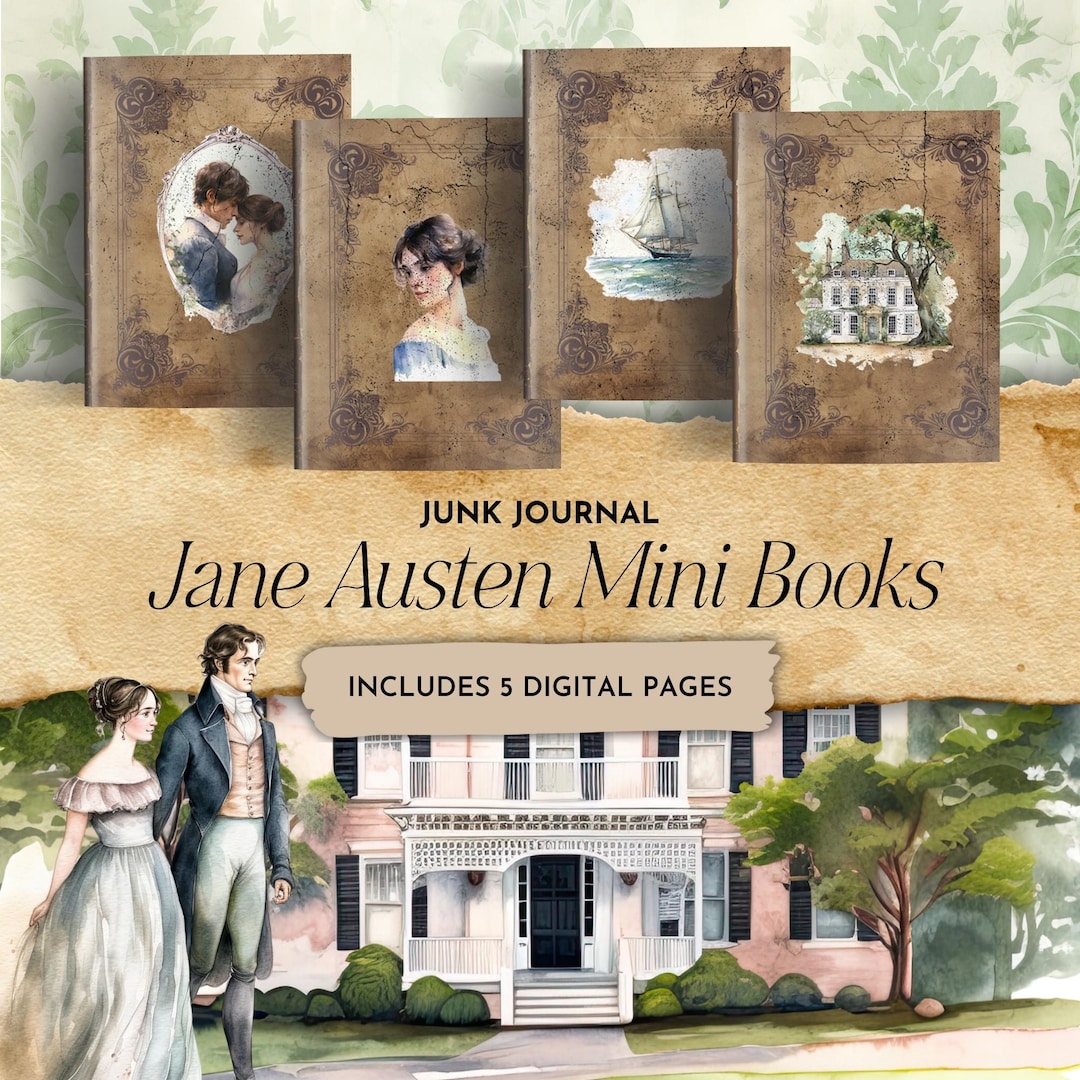 Jane Austen Printable Junk Journal Mini Books | Regency Era | Vintage ...