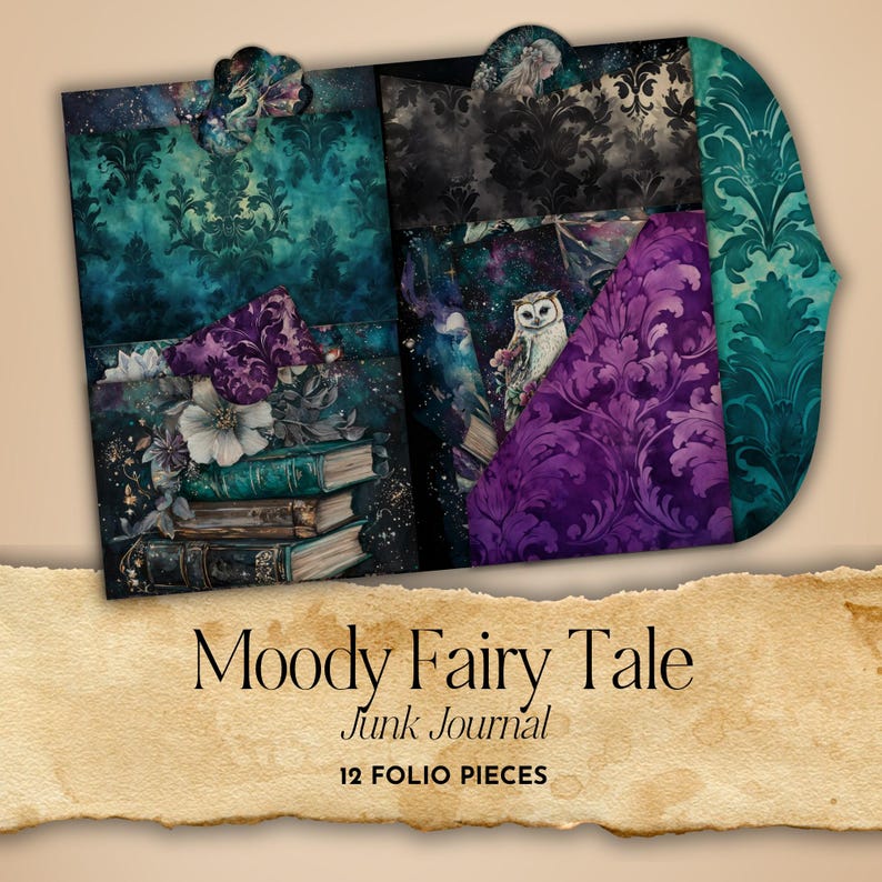 Moody Fairy Tale Junk Journal Folio | Dragons and Books Folio ...
