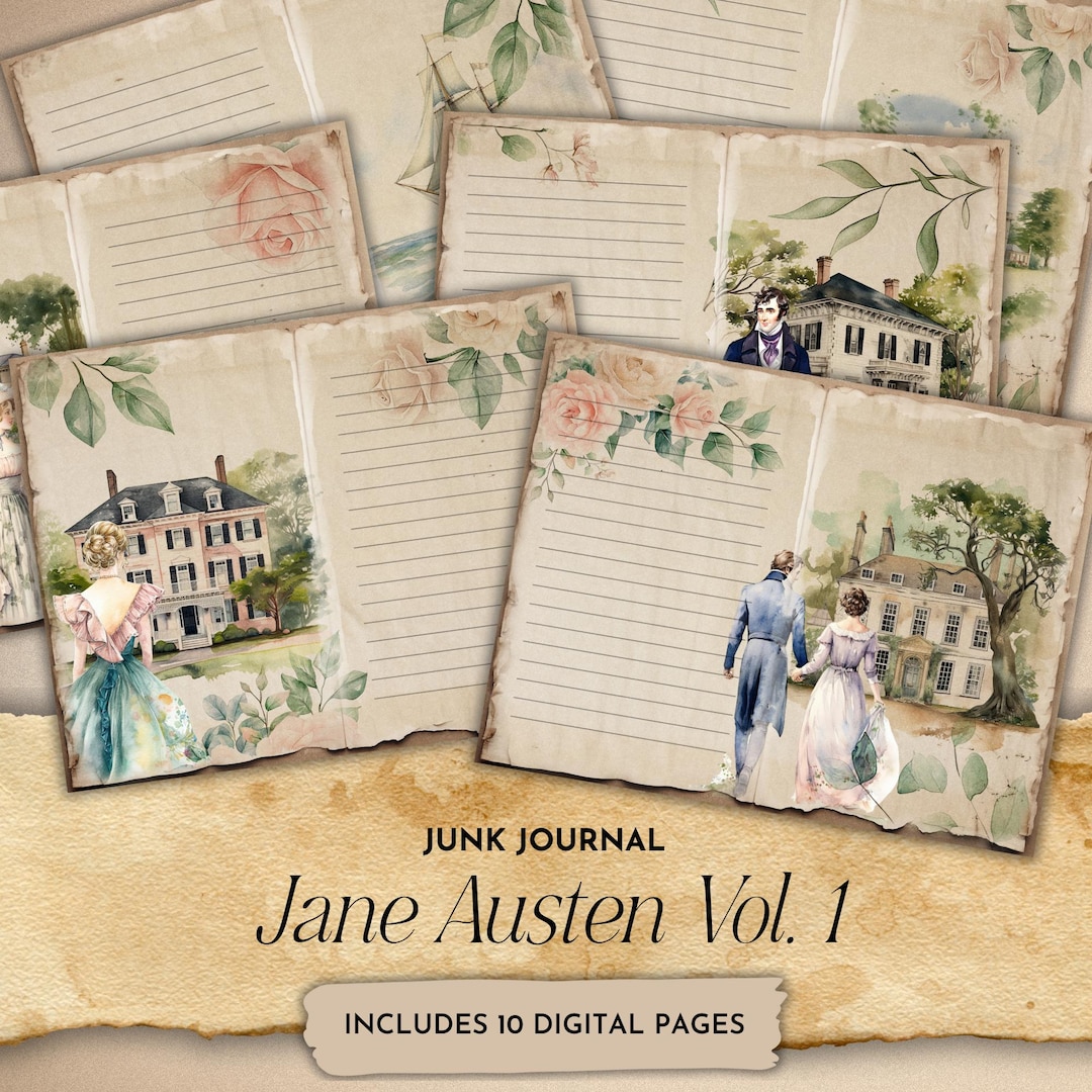 Jane Austen Junk Journal Pages | Vintage Pages | Printable Digital ...