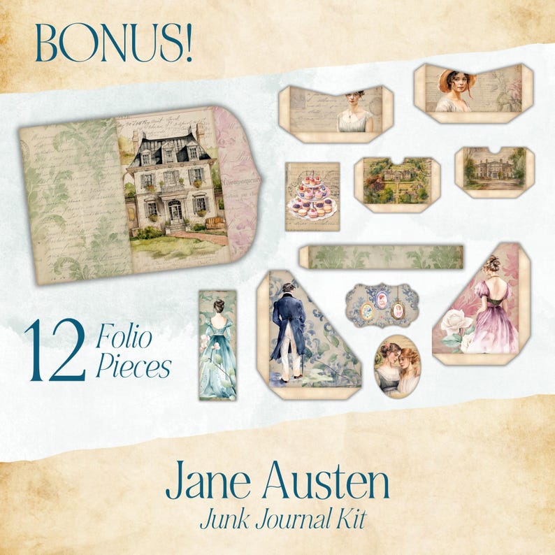 Jane Austen Junk Journal Kit | Regency Era | Digital Ephemera | Vintage ...