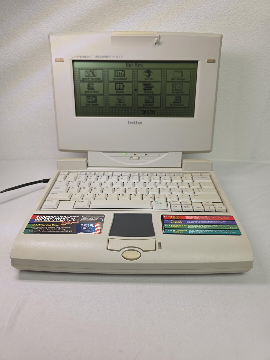 Vintage ZELDZAME Brother super powernote grafische laptopcomputer PN ...