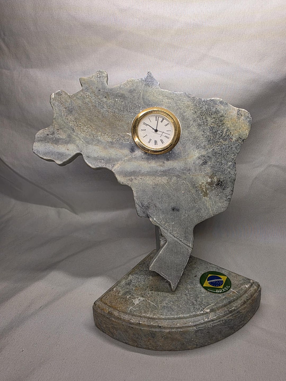 Rare Collectible Vintage Antique Quartz Stone Brazil Clock Home Decor ...