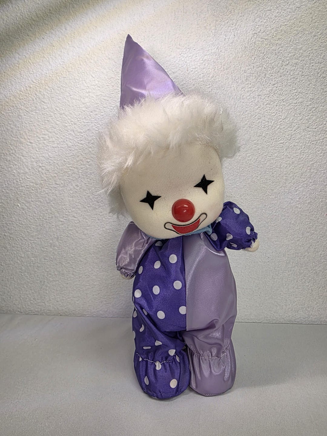 Vintage RARE Poter Musical Wind up Clown Doll Colorful 1986 Moving Head ...