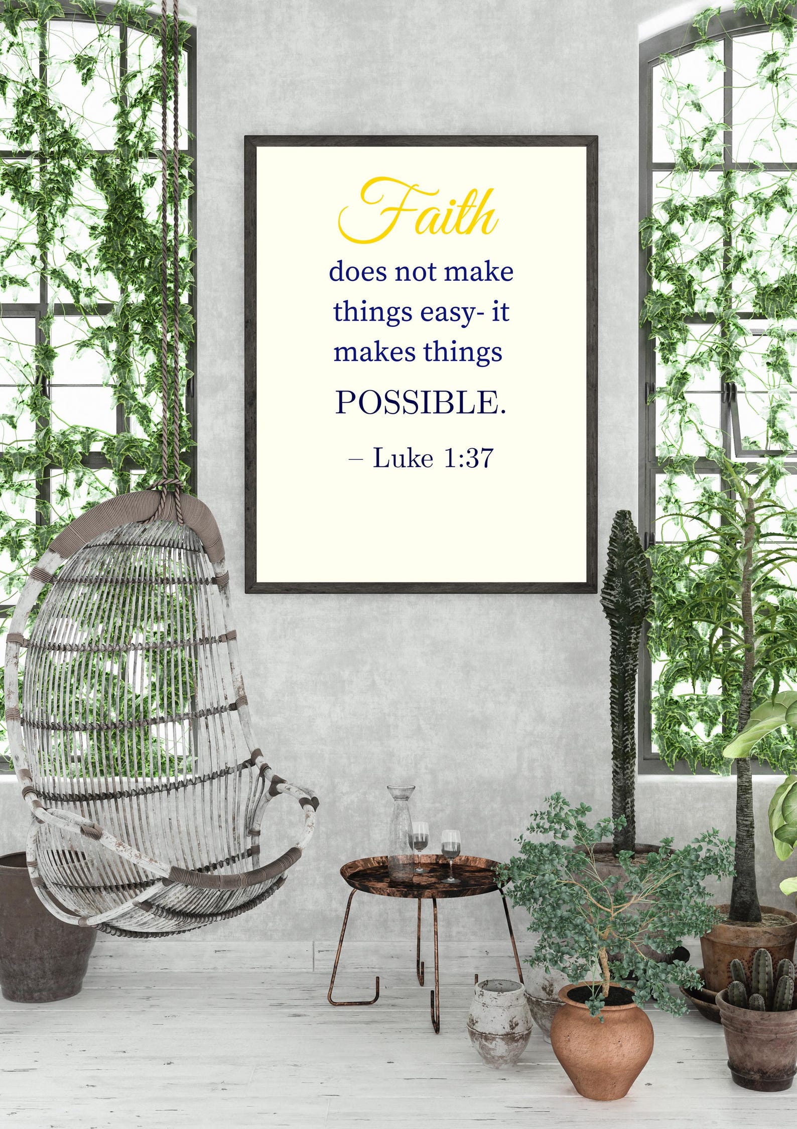 Faith Quote Wall Art | Christian Inspirational Printable | Faith Does ...