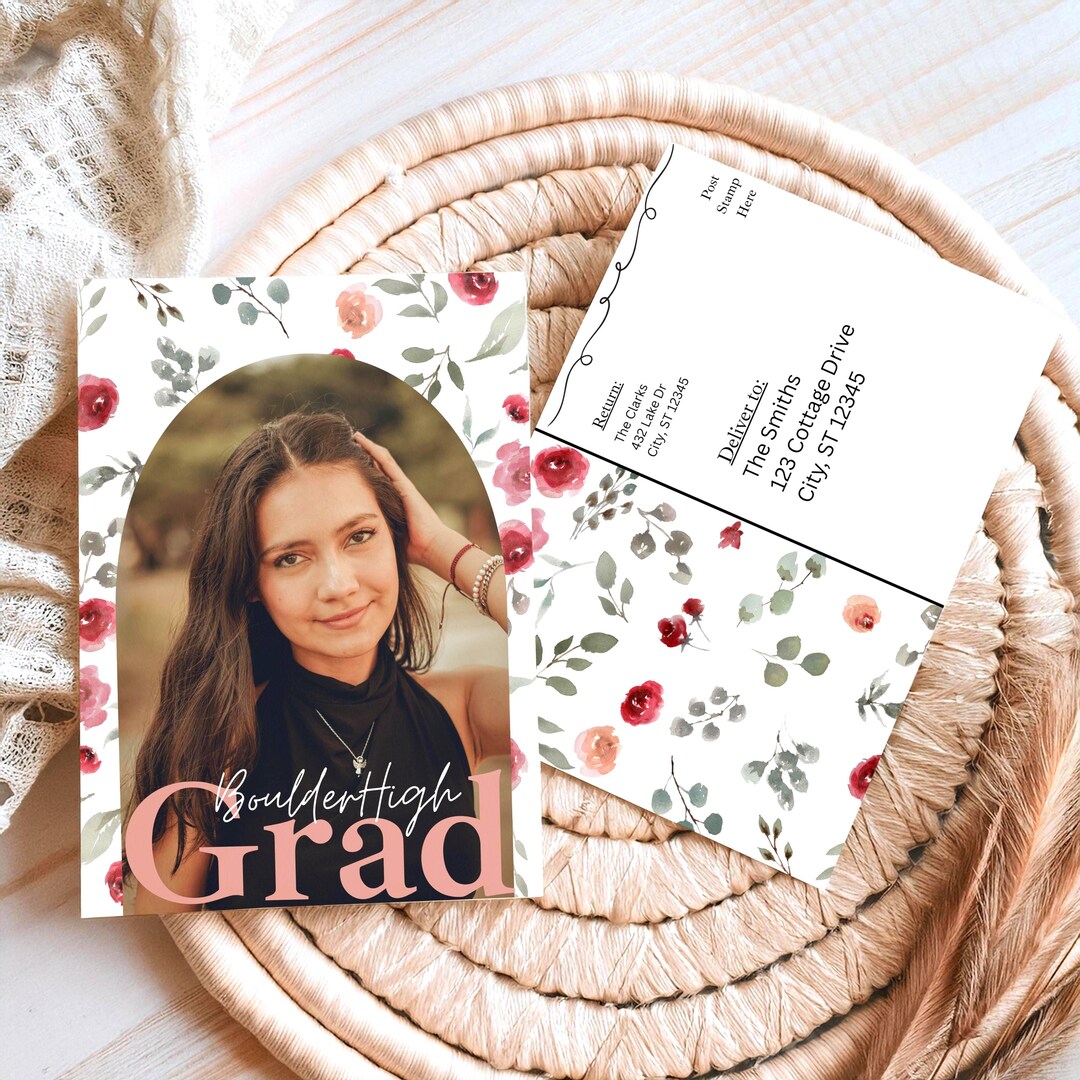 Editable Graduation Postcard Template Bundle | Canva Graduation ...