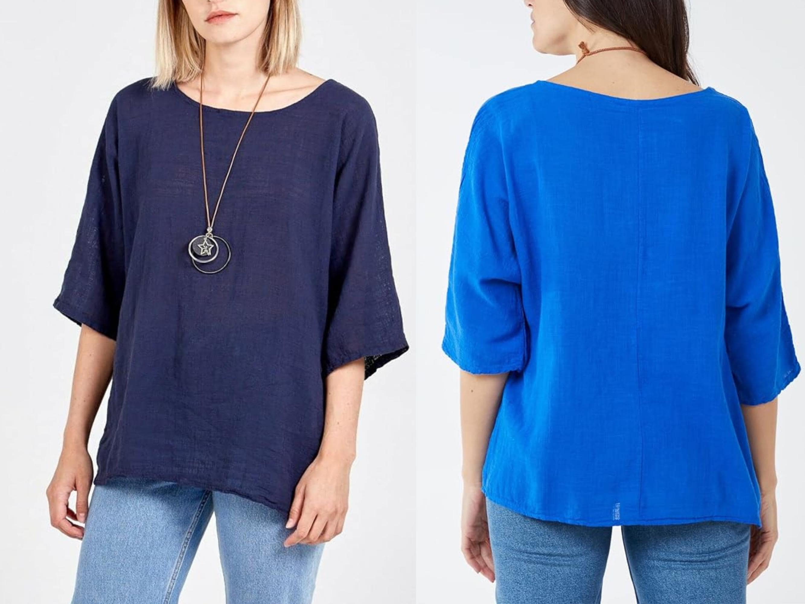 Ladies Cotton Tunic Top Batwing Oversized Blouse Lagenlook Women Loose ...
