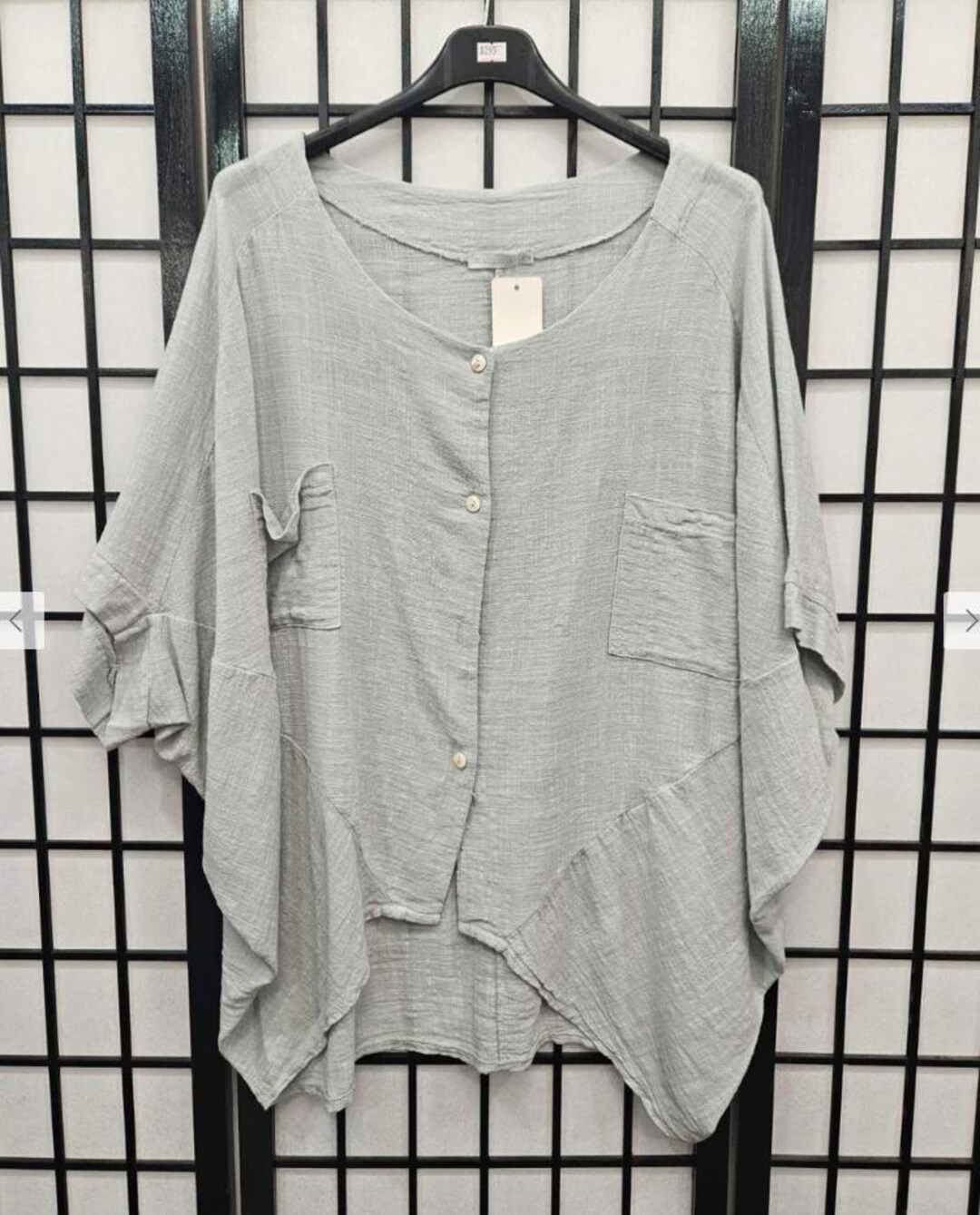 Italian Cotton Batwing Tunic Top, Dip Hem Lagenlook, Plus Size - Etsy