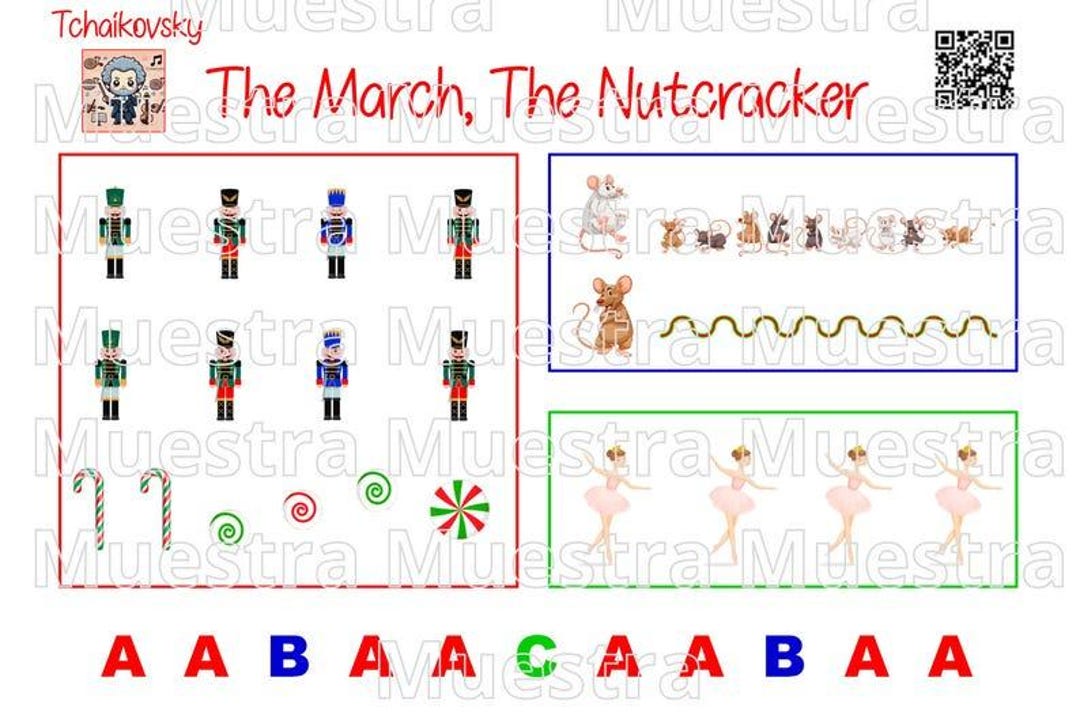 Tchaikovsky's the Nutcracker - Printable Sheet - Musicogram - Etsy