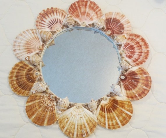 Items similar to Scallop Shell Wall Mirror on Etsy