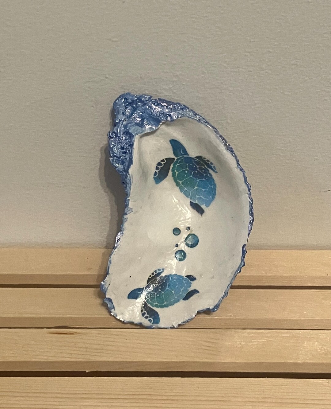 Oyster Shell Dish - Swimming Sea Turtles - Etsy