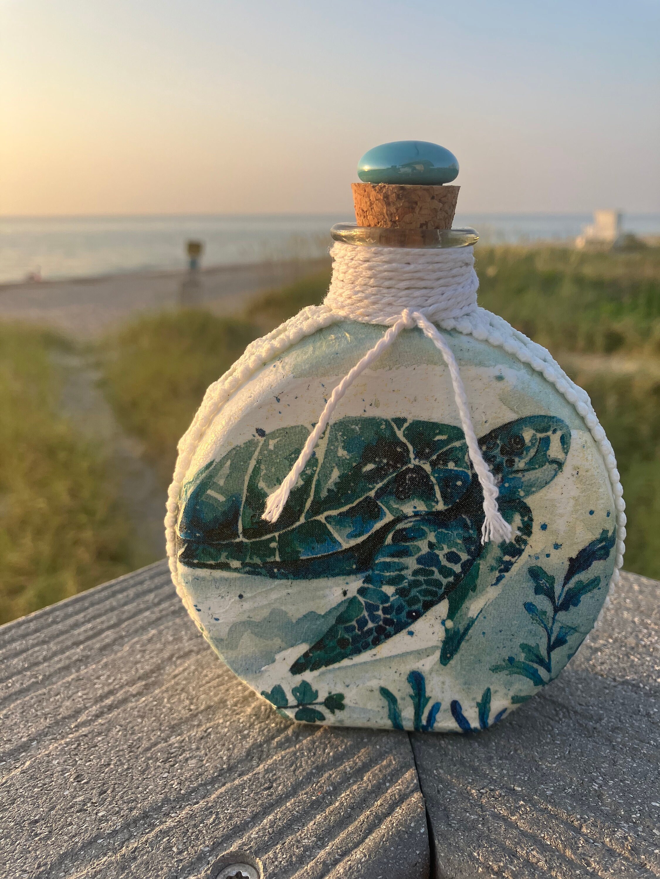 Decorative Beach Bottle: Sea Turtle - Etsy