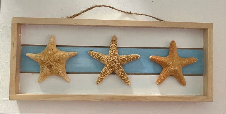 Beach Wall Decor Starfish Trio - Etsy