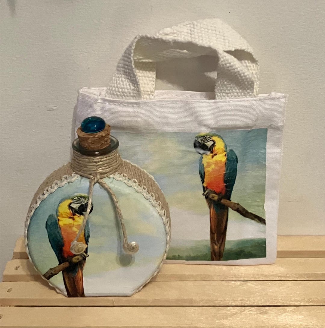 Decorative Beach Bottle - Macaw Parrot - Etsy