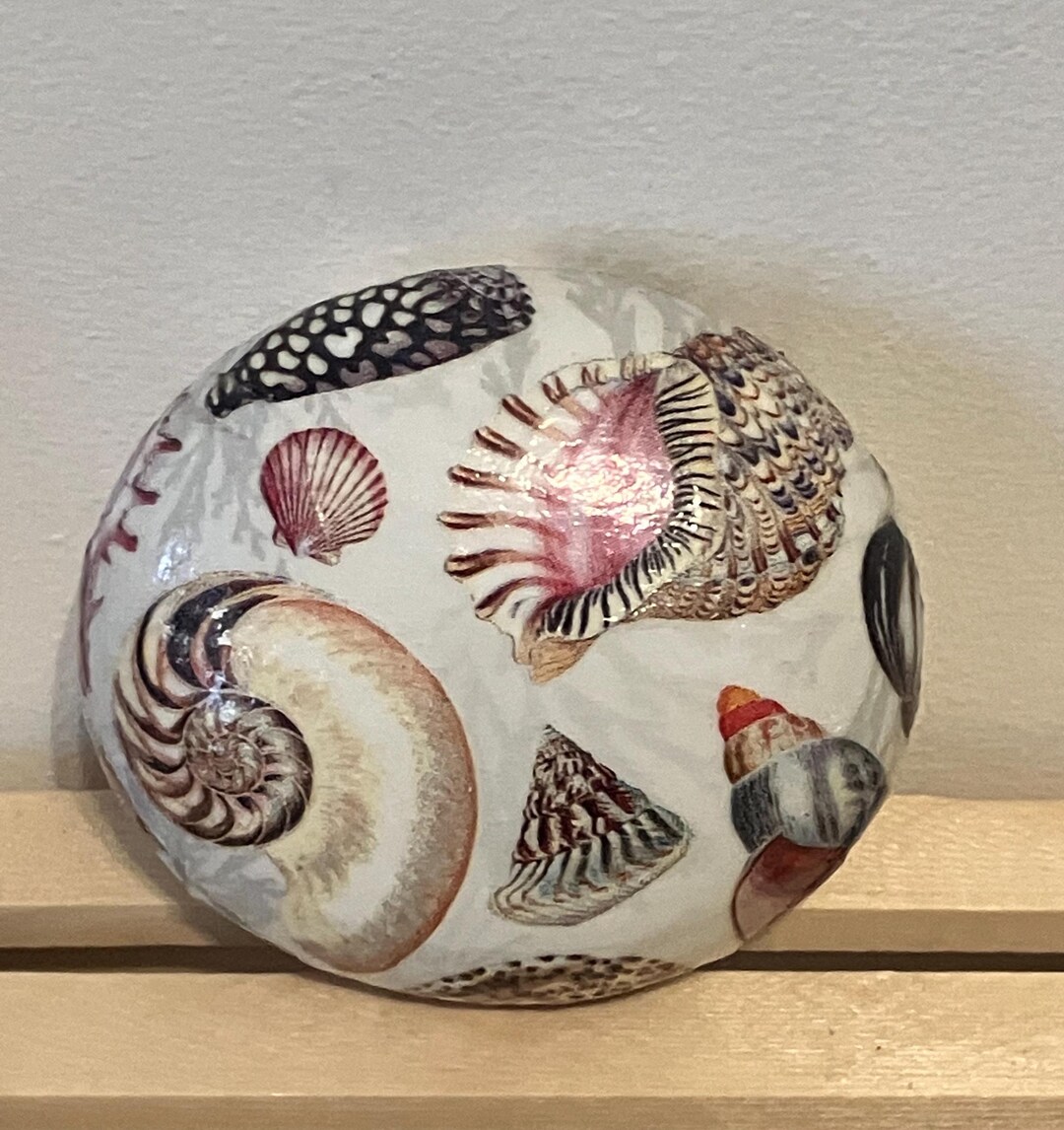 Fancy Seashells Rock Art, Garden Decor, Home Decor, Beach Decor - Etsy