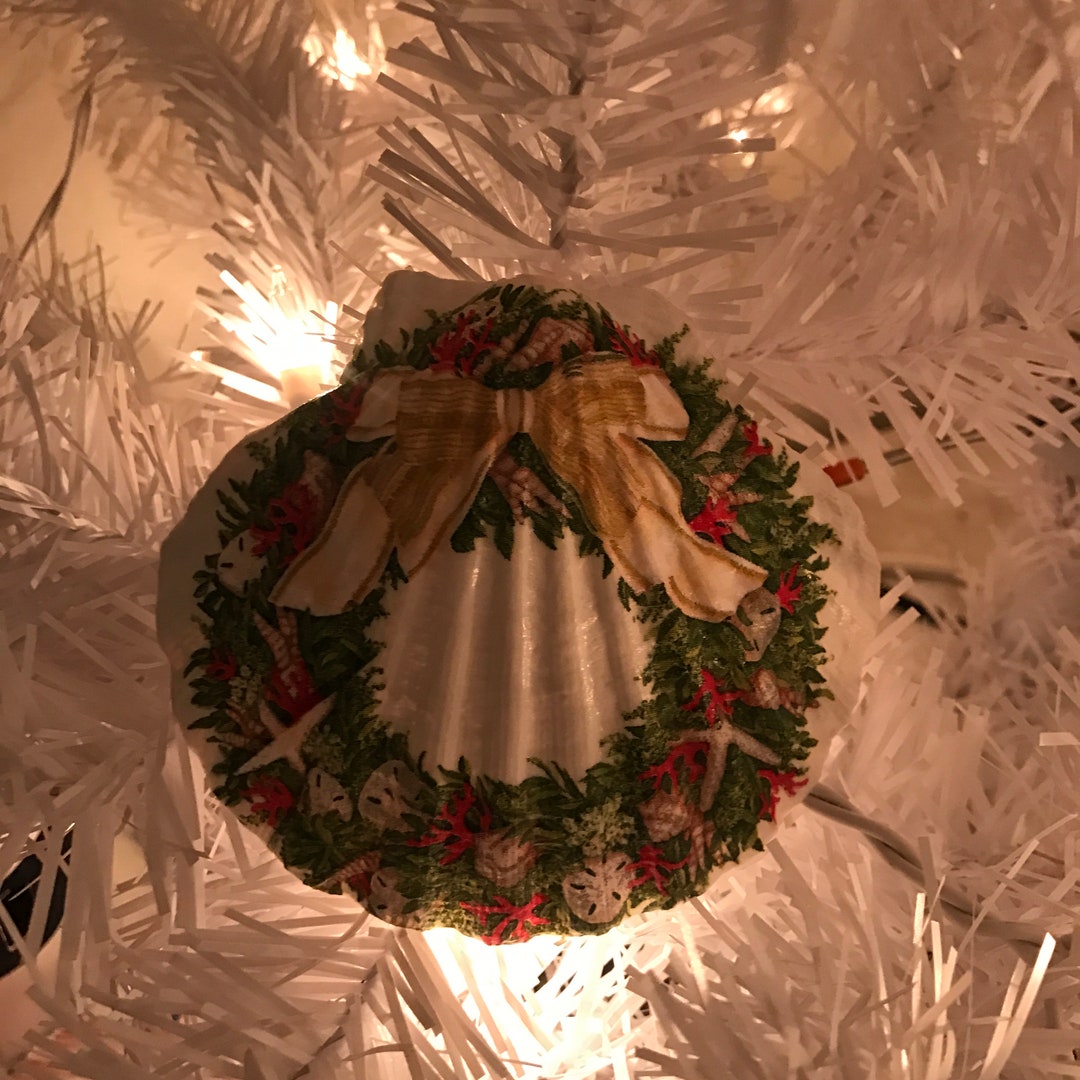 Large Scallop Shell Ornament: Shell Wreath - Etsy