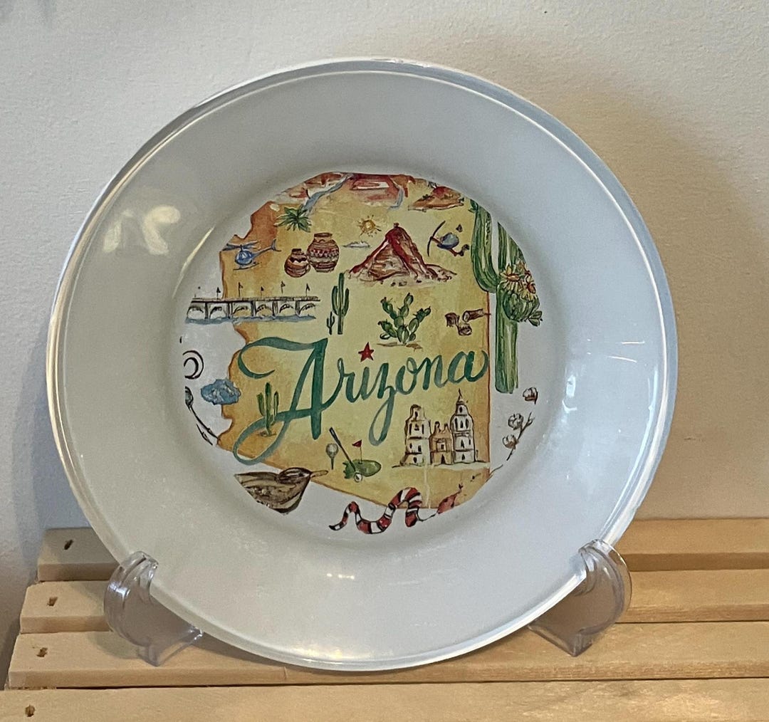 Designer Plate - State of Arizona - Etsy