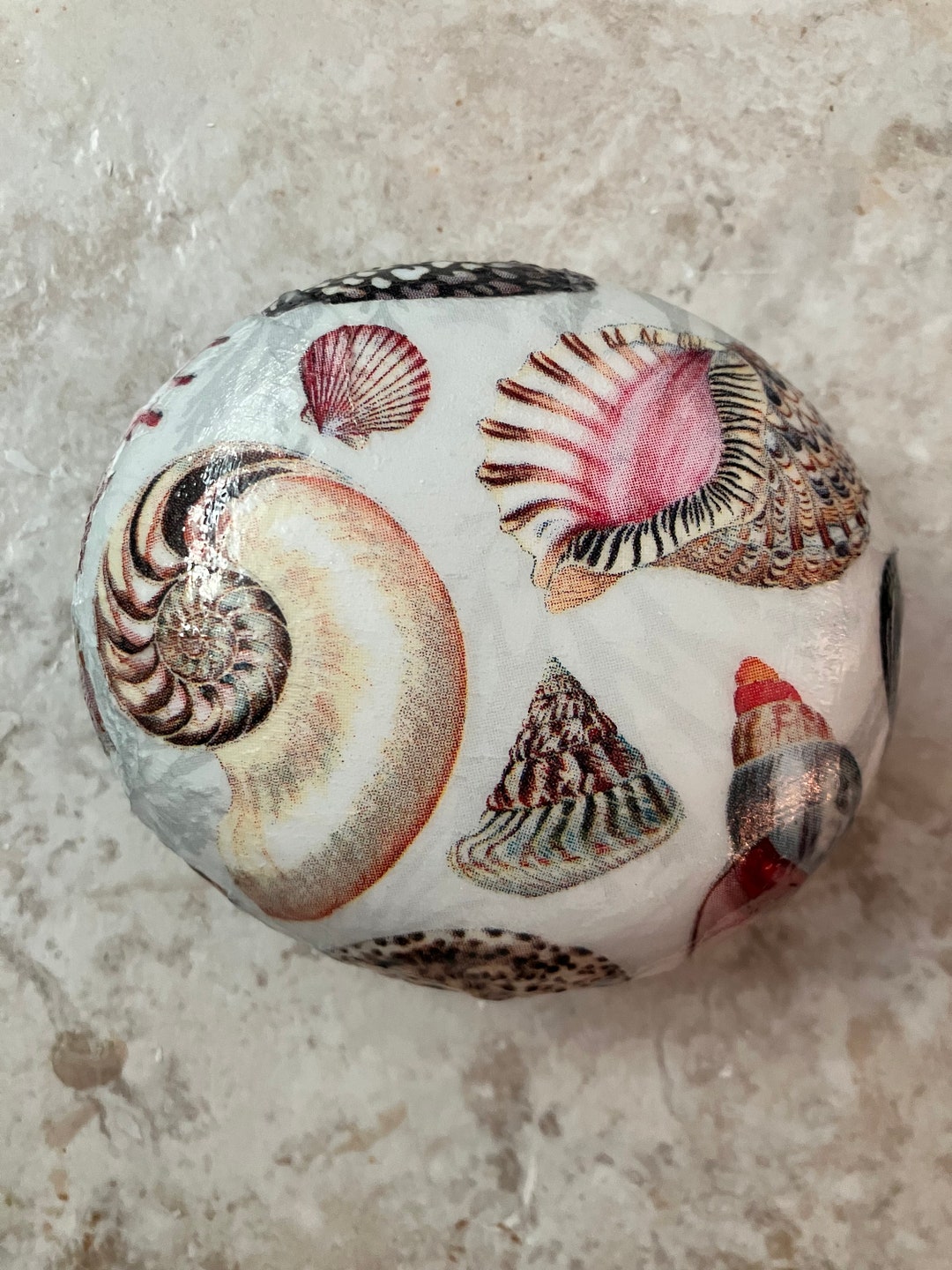 Fancy Seashells Rock Art, Garden Decor, Home Decor, Beach Decor - Etsy