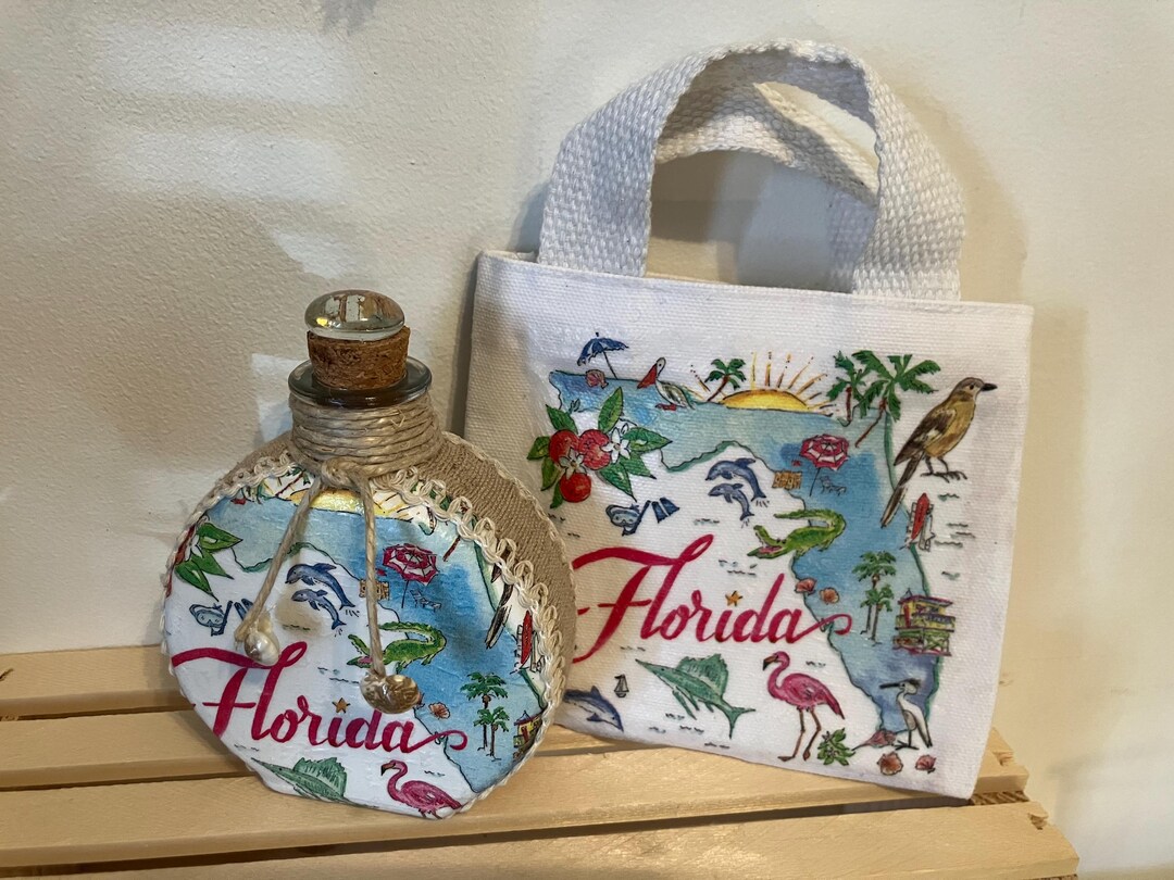 Florida Decorative Beach Bottle: Sunshine State Decor - Etsy
