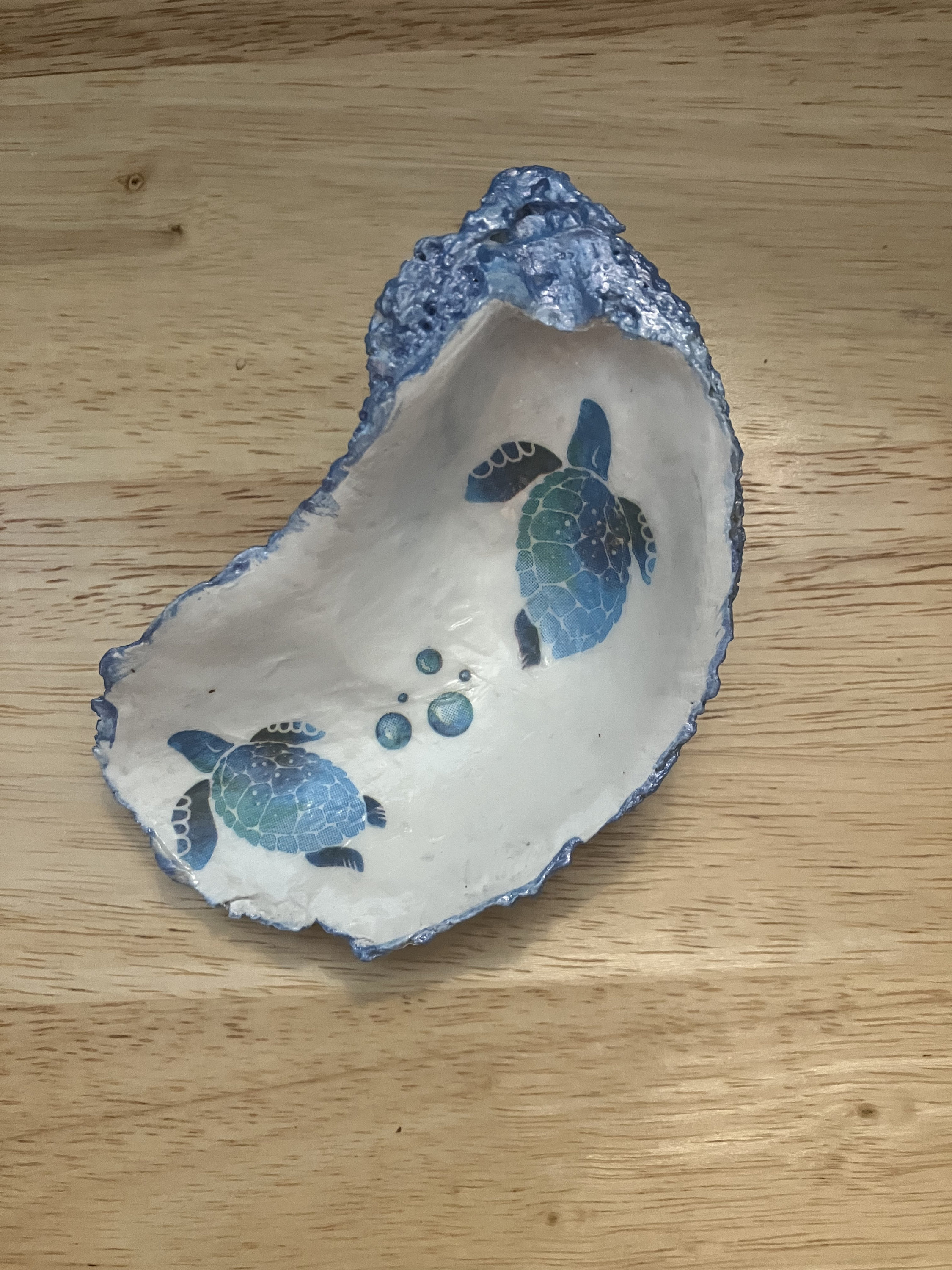 Oyster Shell Dish Swimming Sea Turtles - Etsy