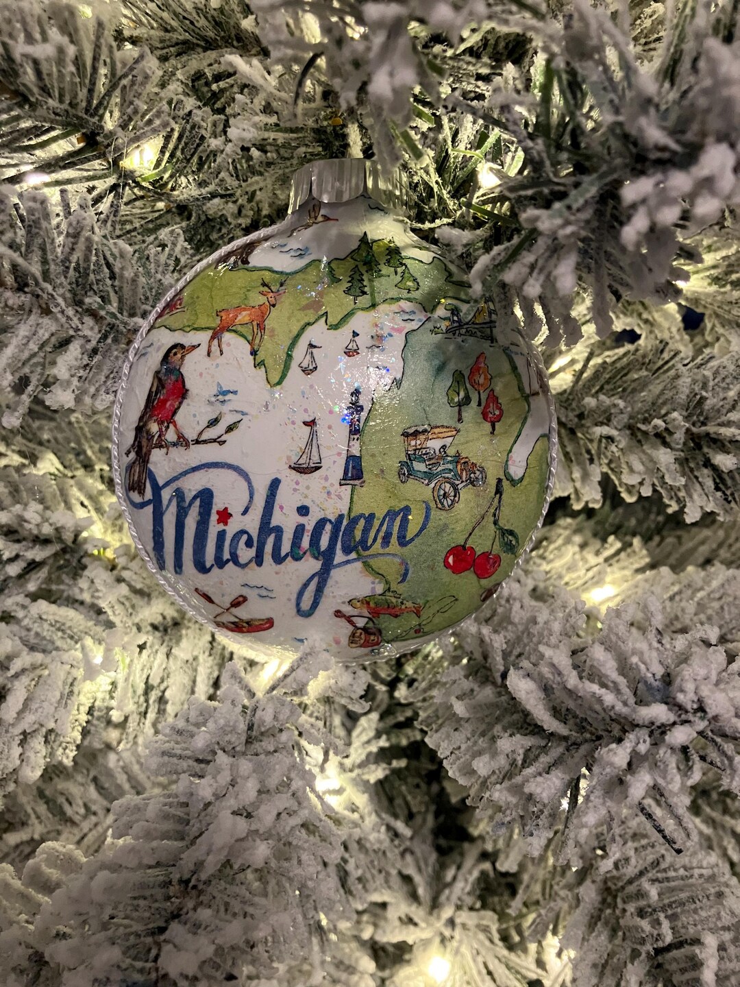 Michigan State Christmas Tree Ornament, Christmas Decor - Etsy