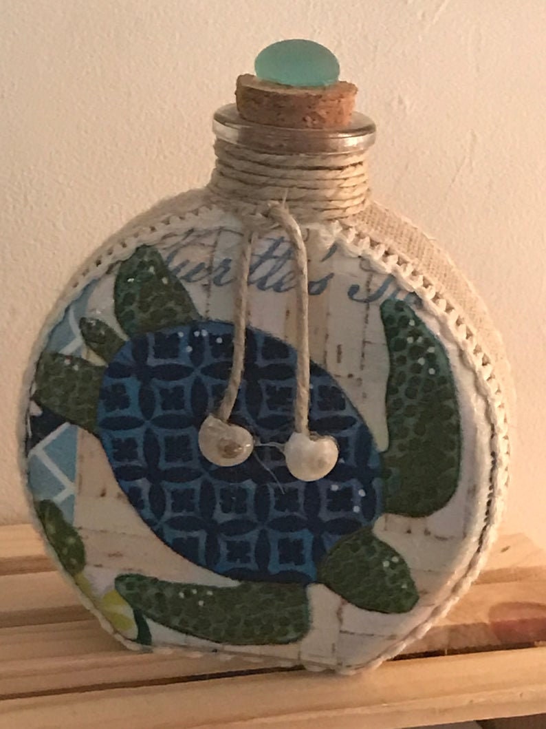 Decorative Beach Bottle: Sea Turtle - Etsy