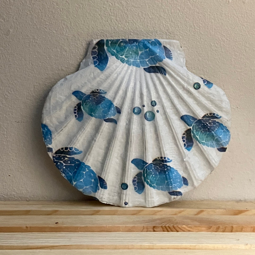 Decorative Shell W/stand - Swimming Sea Turtles - Etsy