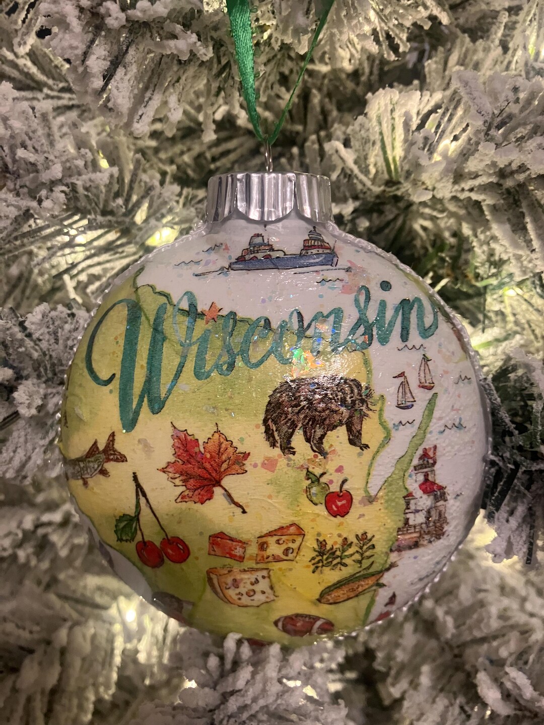 Wisconsin State Christmas Ornament, Holiday Decor, Tree Decor - Etsy