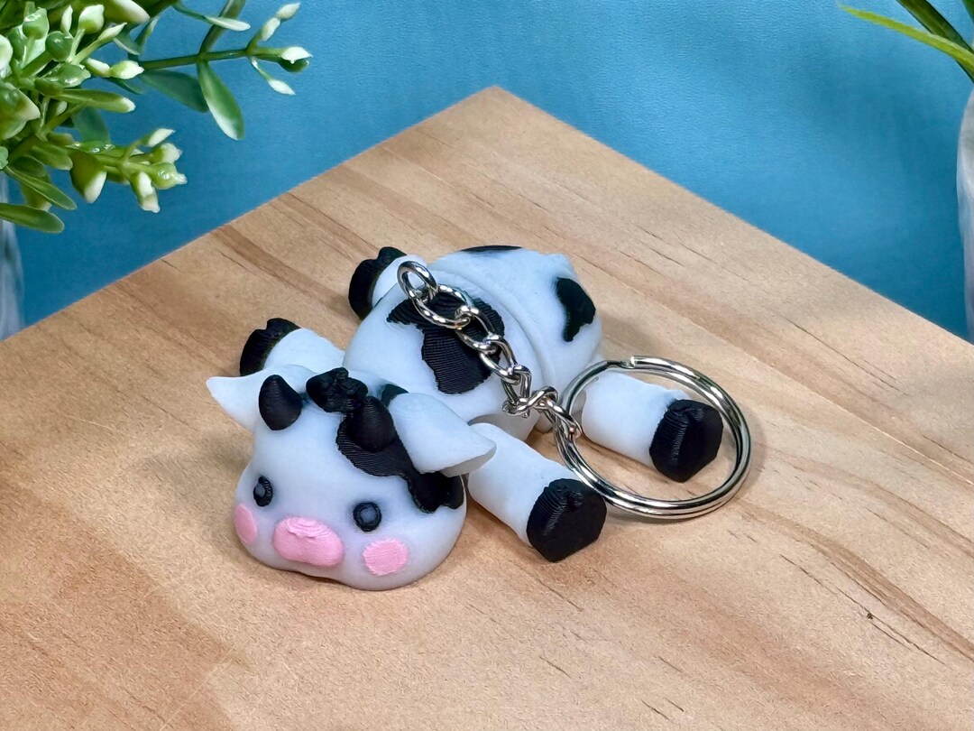 Flexi Cow Key Chain | Articulated Cow Figurine | Backpack Charm ...
