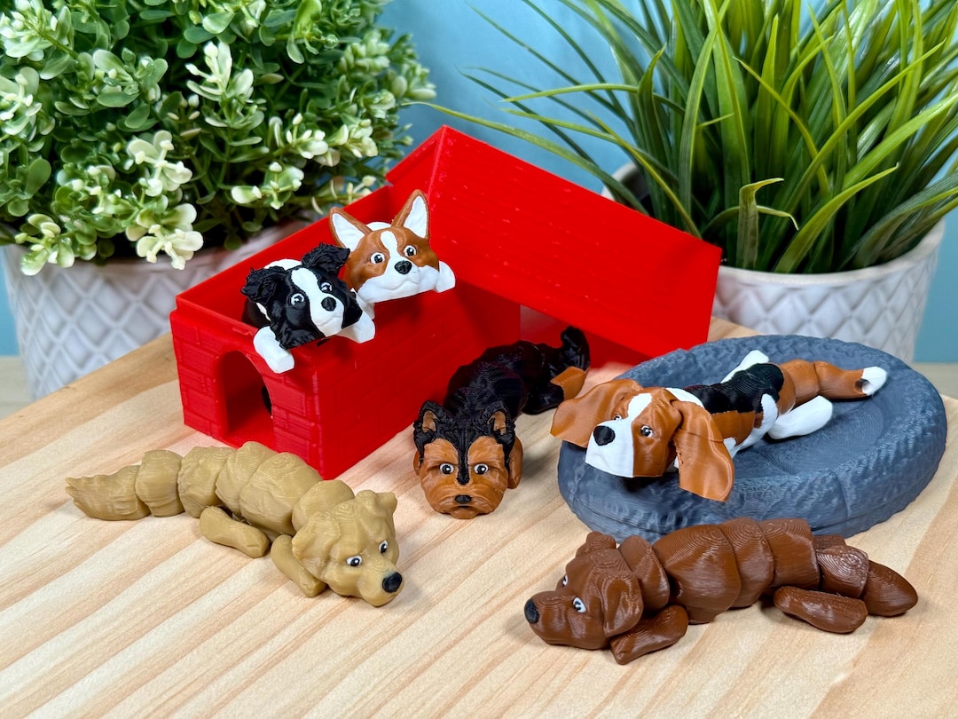 3D Printer Articulated Dog | Flexi Desk Buddy | Gift for Dog Lover - Etsy
