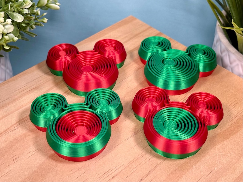 3D Printed Dual Color Mouse Head Fidget | Fish Extender | Mouse Themed ...