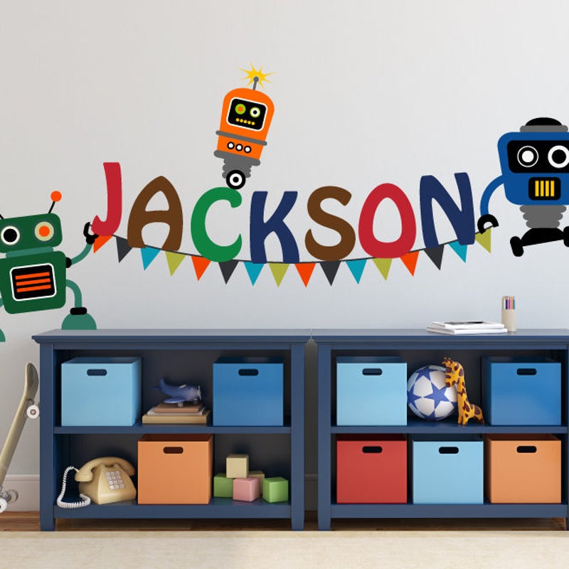 Robot Wall Decal - Etsy