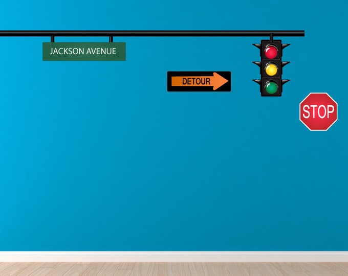Stop Sign Fabric Wall Decal Traffic and Street Signs 3 Sizes Available ...