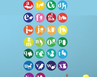 Pink Ombre Alphabet Set, Peel and Stick Decal, Reusable Wall Decal ...