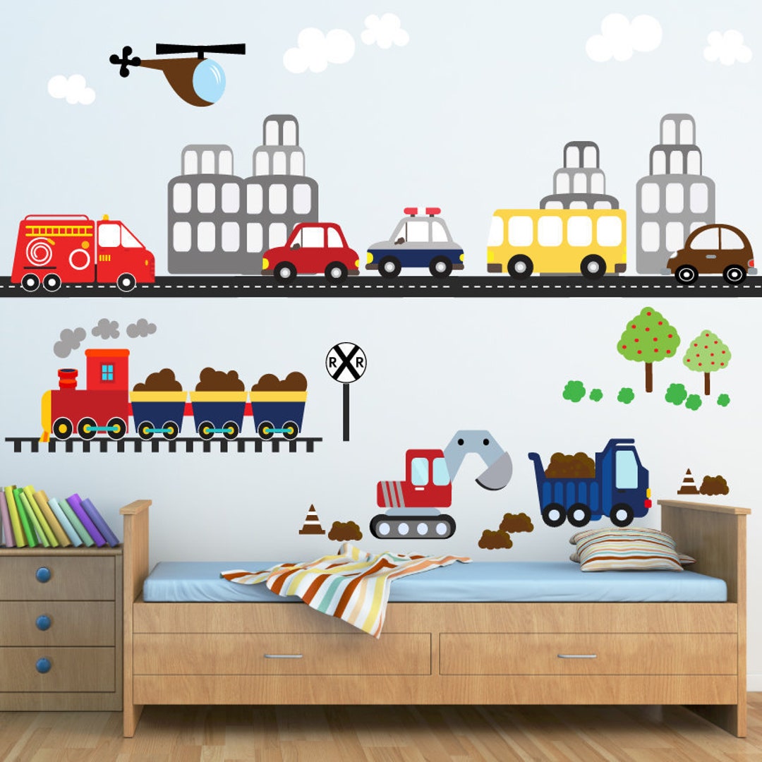 Transportation Train Decal, Reusable Decal Non-toxic Wall Decals for ...